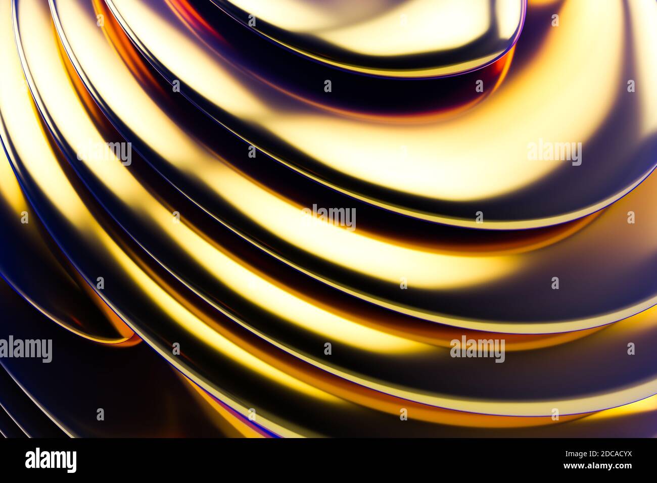 3D rendering of abstract background, fluidic design, metallic surface ...