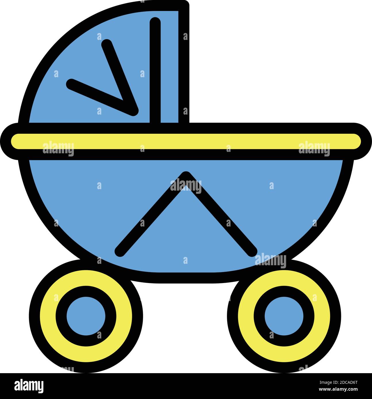 Baby textile pram icon. Outline baby textile pram vector icon for web ...