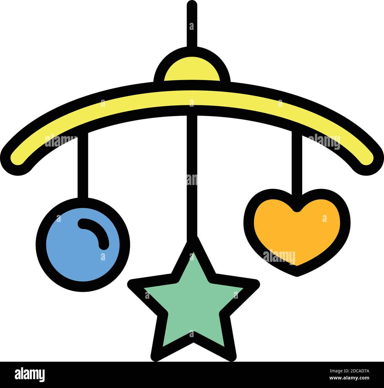 Baby crib star toy icon. Outline baby crib star toy vector icon for web ...