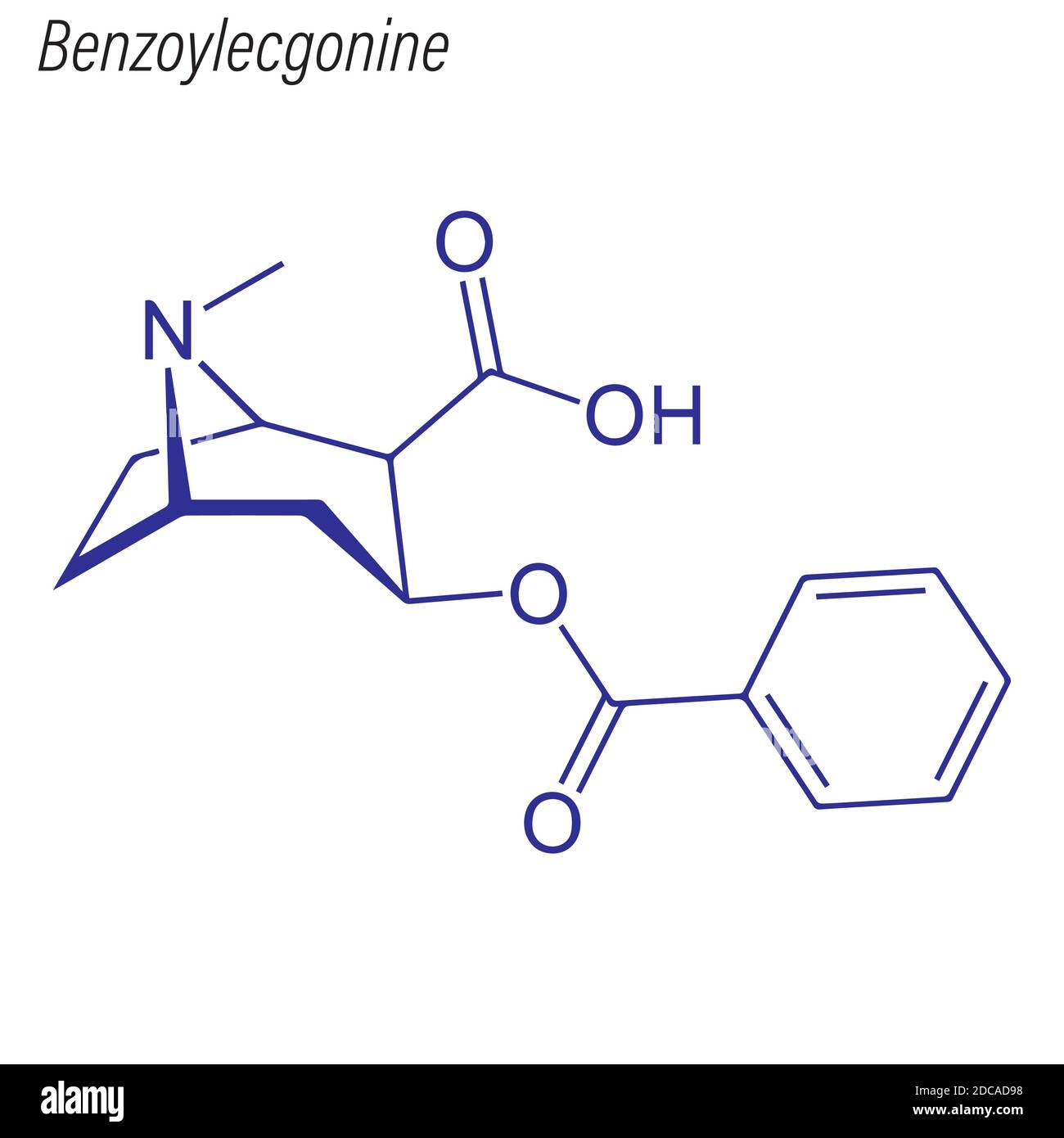Skeletal formula of Benzoylecgonine. Drug chemical molecule Stock ...