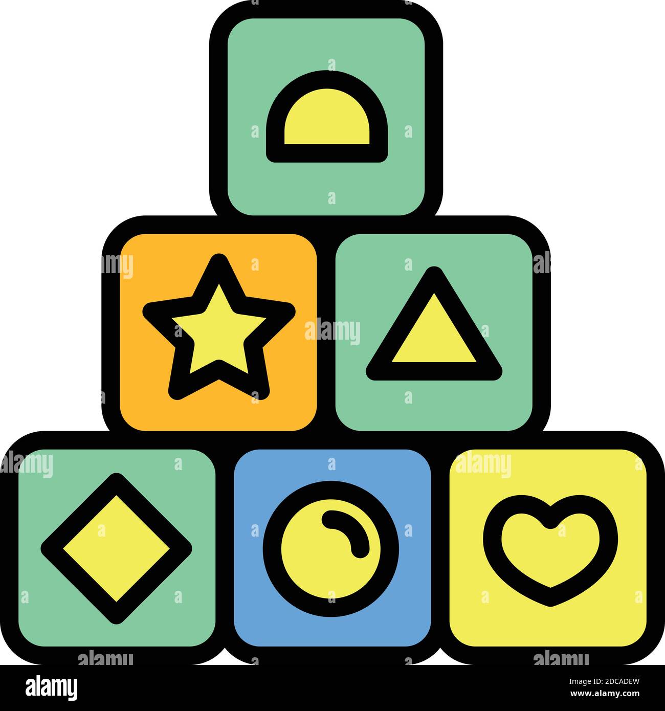 Baby toy cubes icon. Outline baby toy cubes vector icon for web design ...