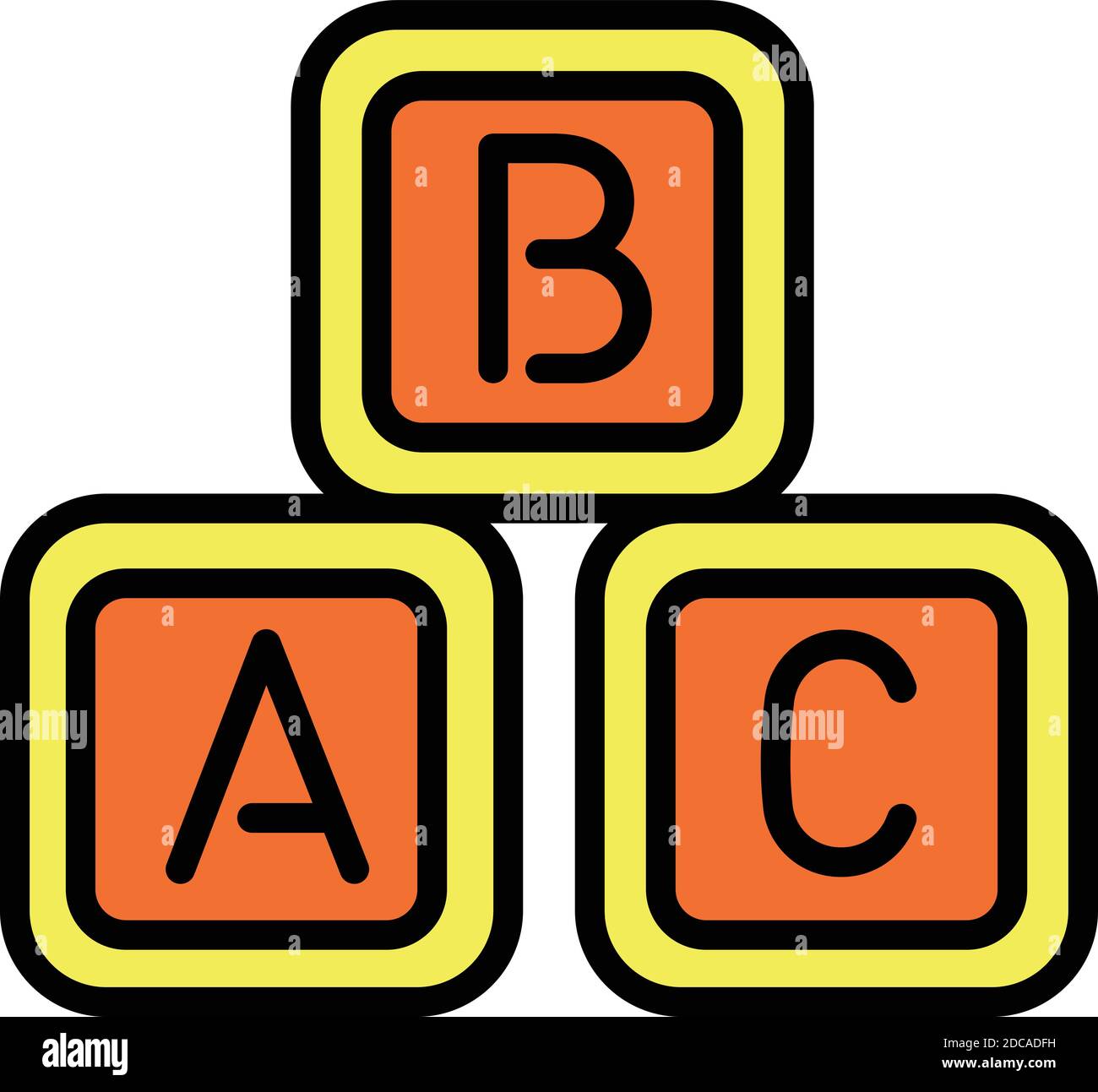 Abc cube toys icon. Outline abc cube toys vector icon for web design ...