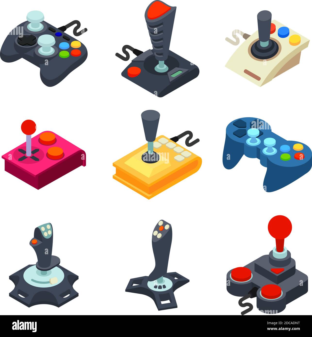Joystick Icons Set Isometric Set Of Joystick Vector Icons For Web Design Isolated On White