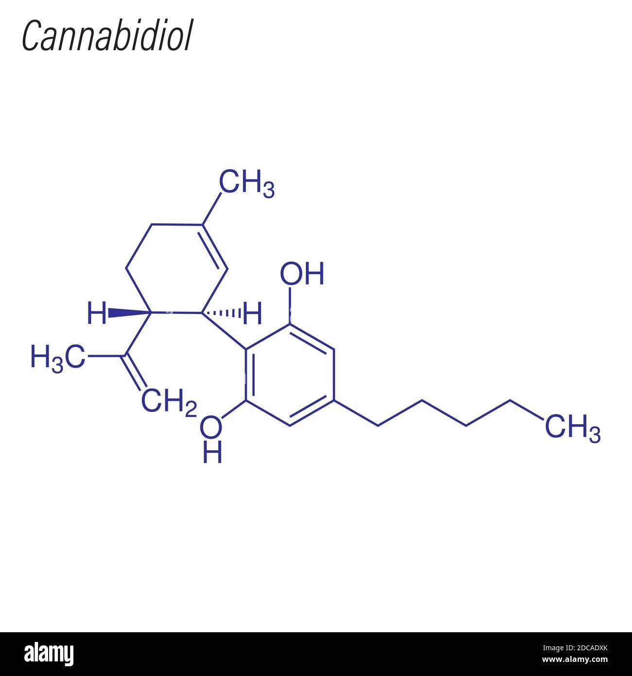 Cannabidiol molecule Stock Vector Images - Alamy