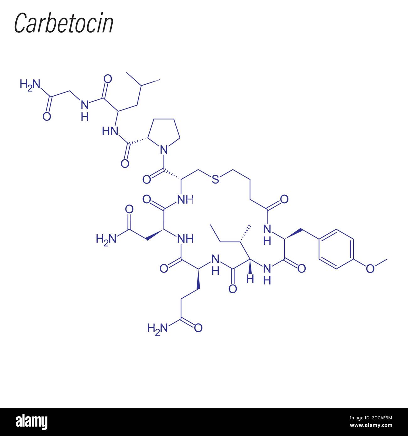 Skeletal formula of Carbetocin. Drug chemical molecule Stock Vector ...