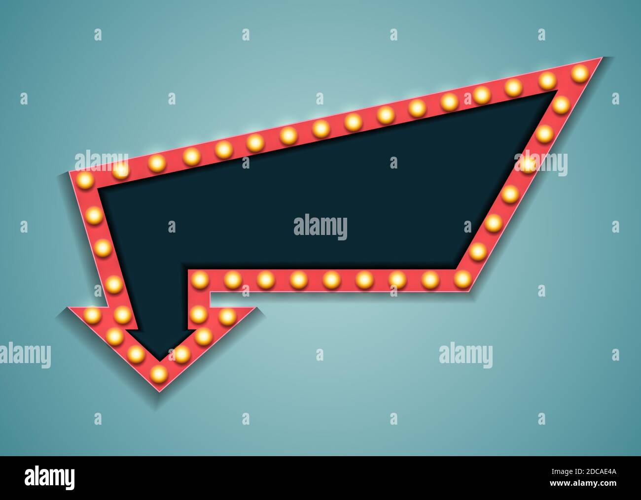 Vintage 3d light retro arrow frame. Illustration Stock Photo - Alamy