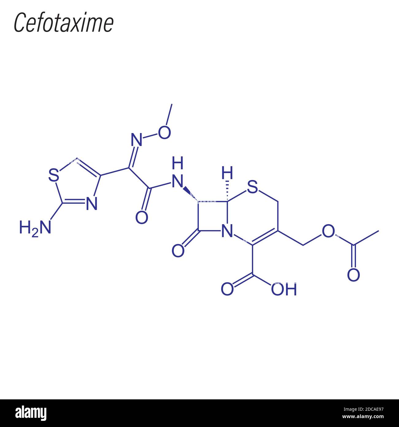 Skeletal formula of Cefotaxime. Drug chemical molecule Stock Vector ...