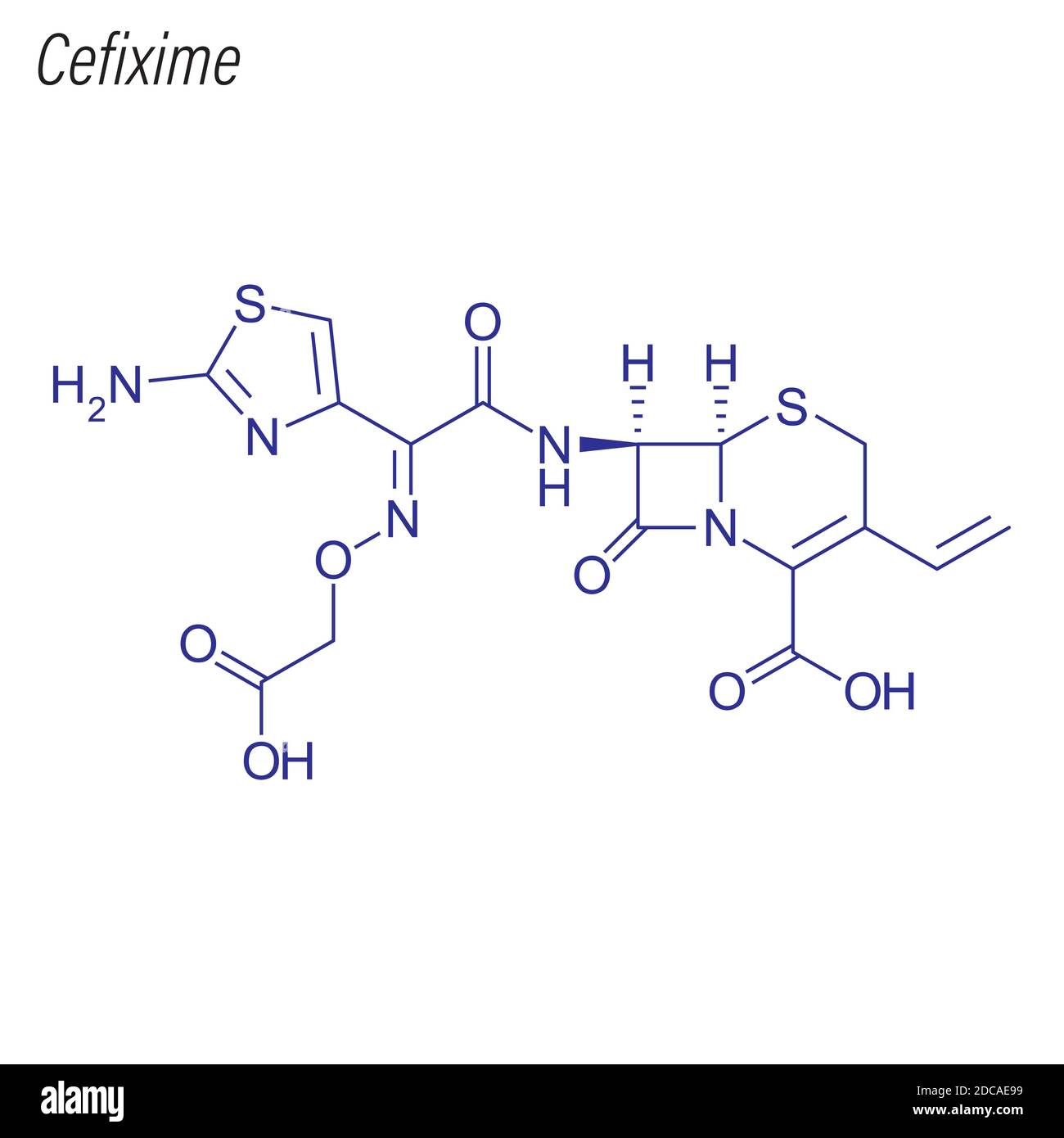 Skeletal formula of Cefixime. Drug chemical molecule Stock Vector Image ...