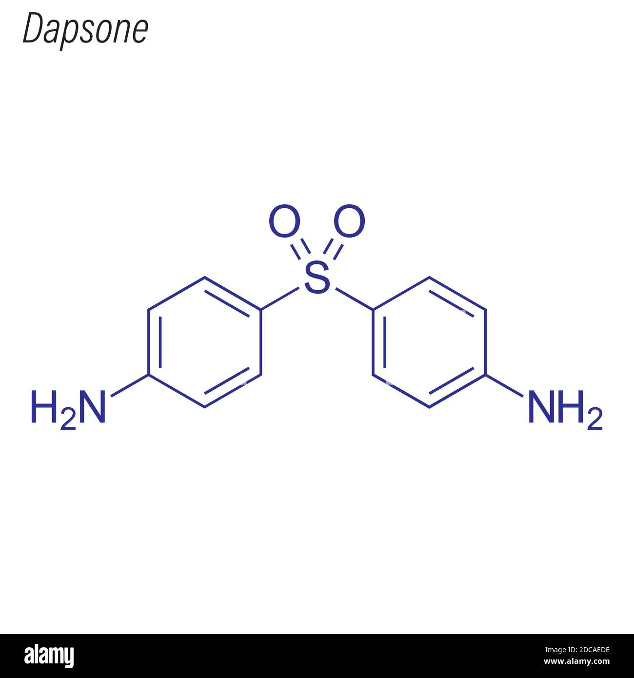 Skeletal formula of Dapsone. Drug chemical molecule Stock Vector Image ...