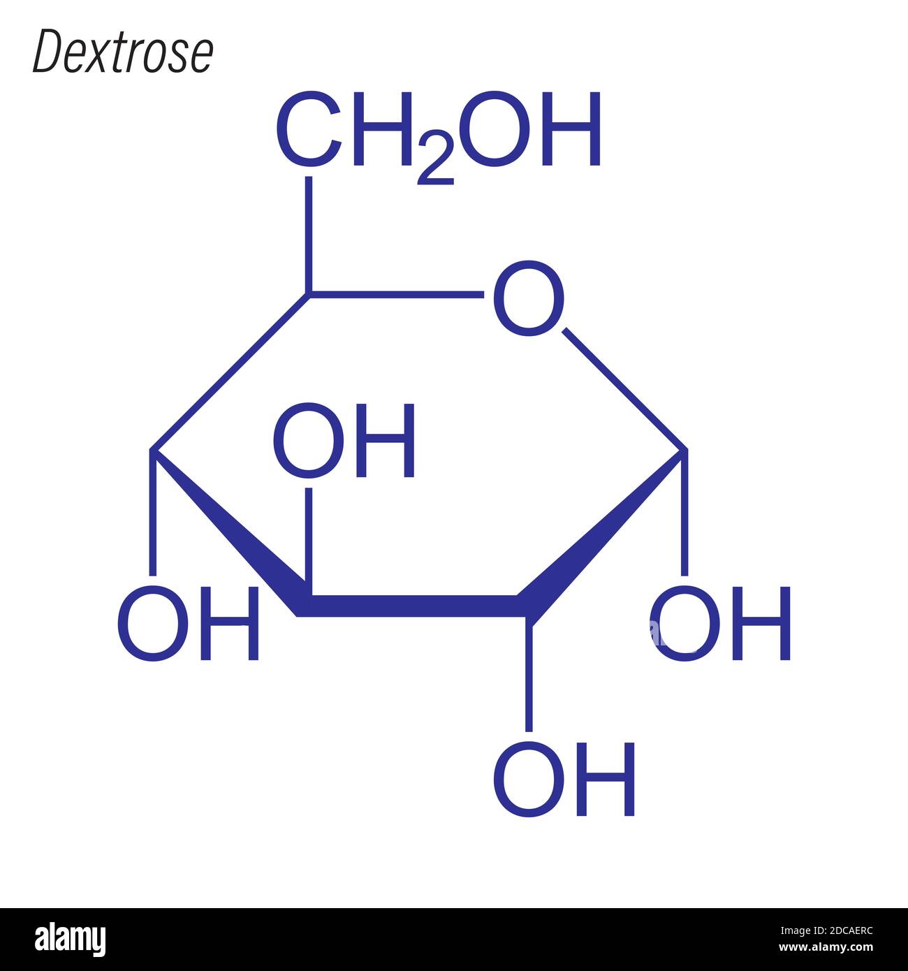 Skeletal formula of Dextrose. Drug chemical molecule Stock Vector Image ...