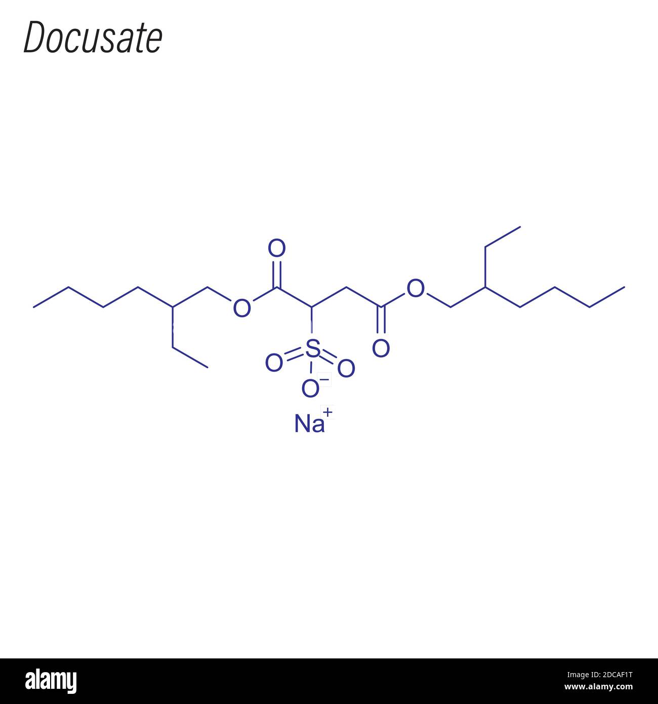 Skeletal formula of Docusate. Drug chemical molecule Stock Vector Image ...