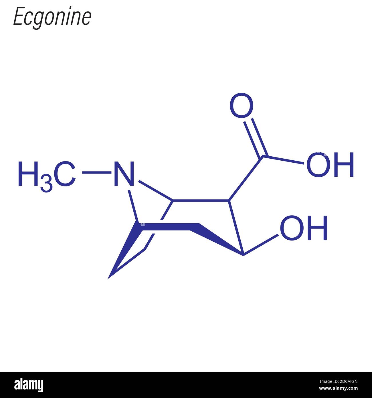Skeletal formula of Ecgonine. Drug chemical molecule Stock Vector Image ...