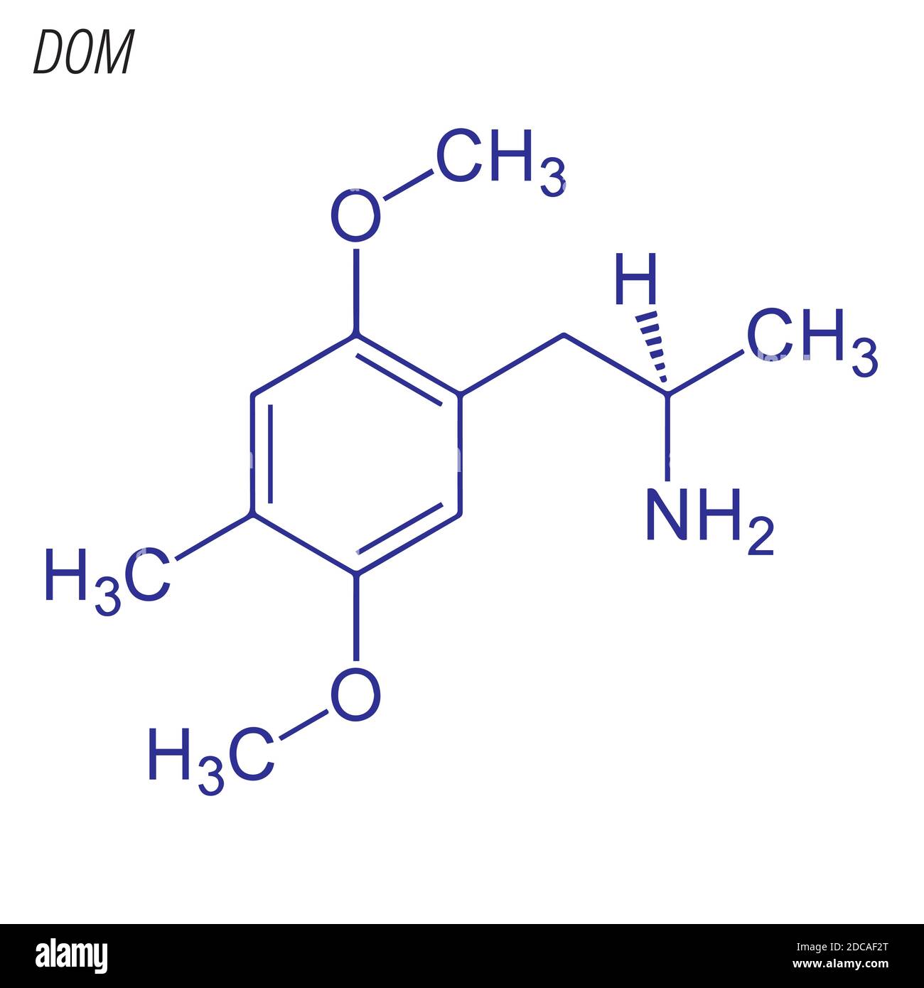 Skeletal formula of DOM. Drug chemical molecule Stock Vector Image ...