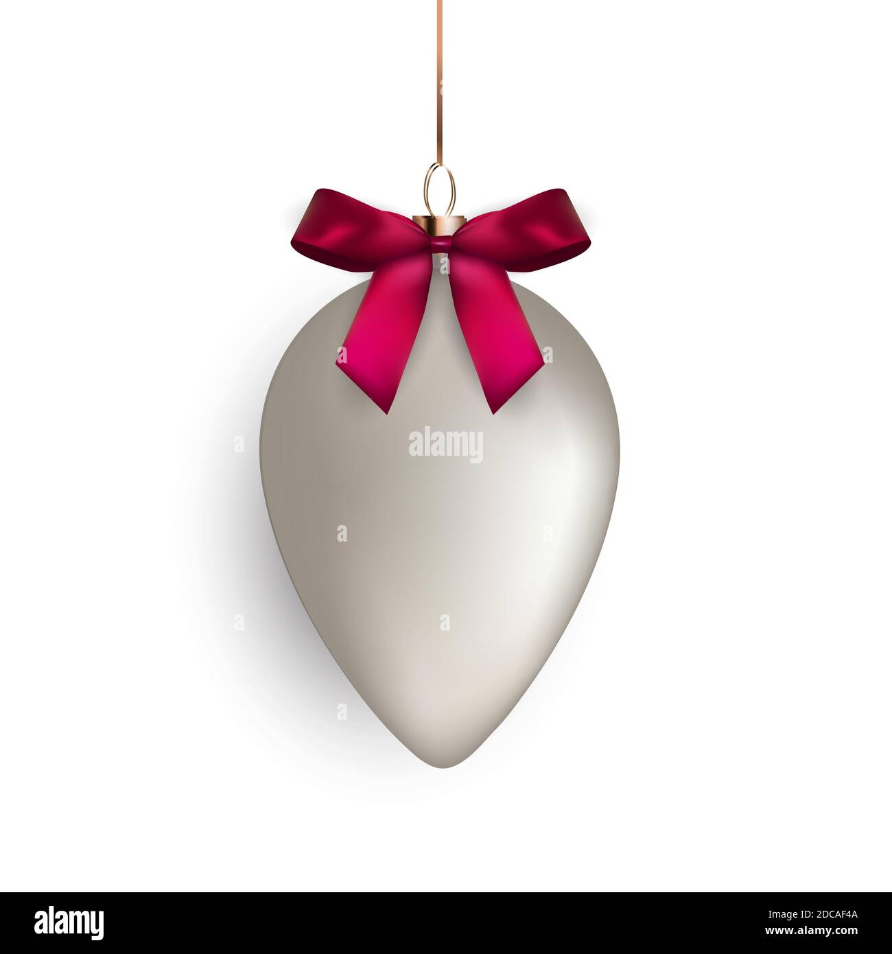 Christmas Ball with Ball and Ribbon on White Background Illustration ...