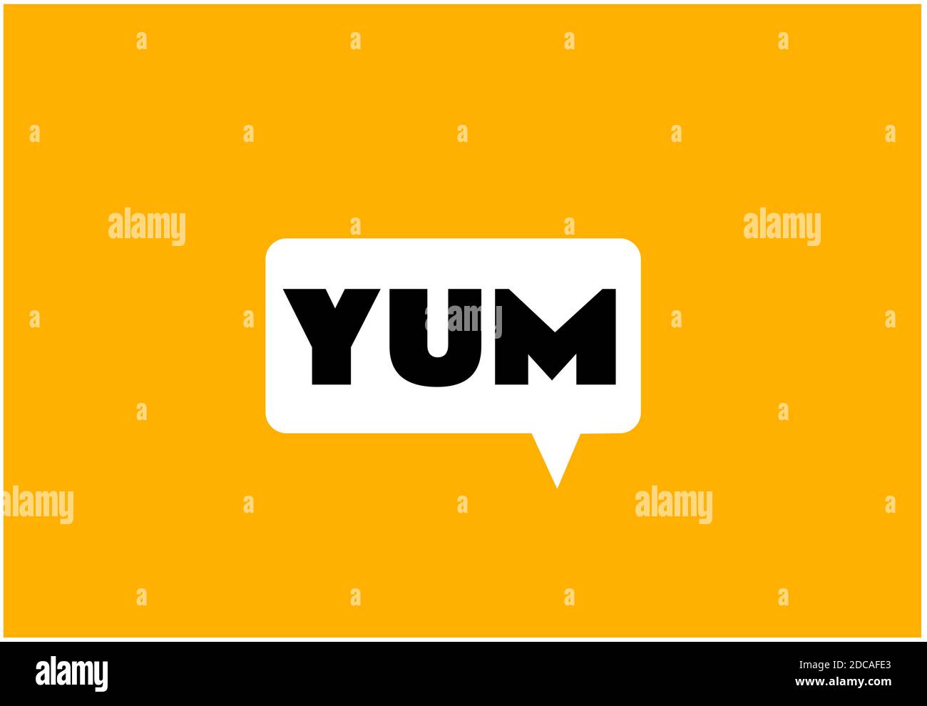 Yum text in the speech bubble. Yummy concept design doodle for print ...