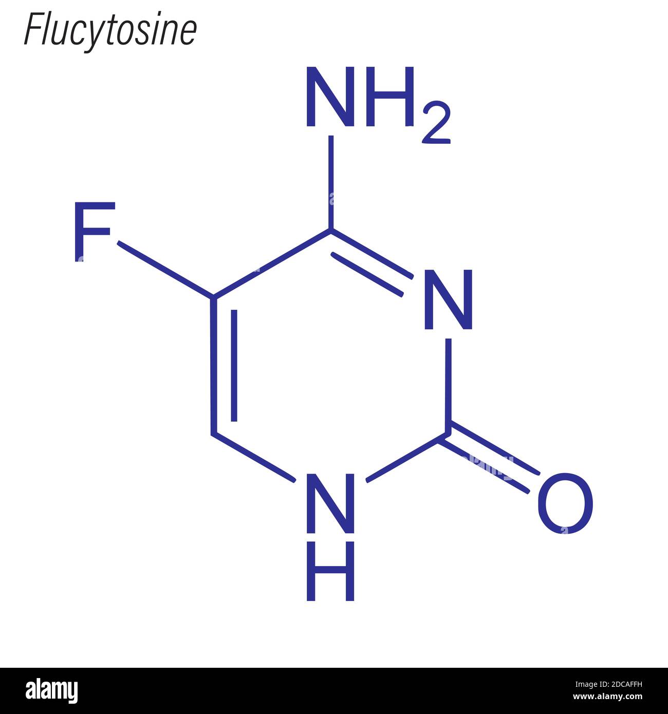 Skeletal formula of Flucytosine. Drug chemical molecule Stock Vector ...