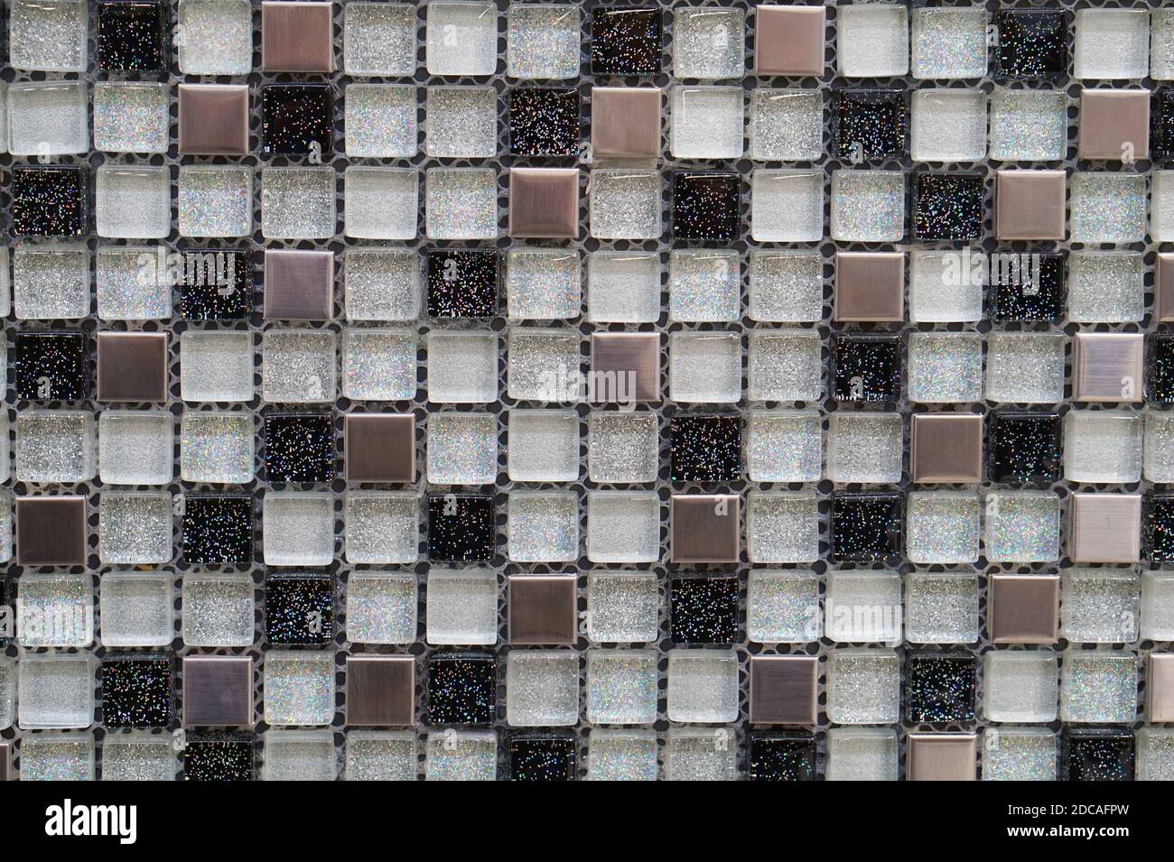 Many small glass squares for decorative wall cladding background Stock ...