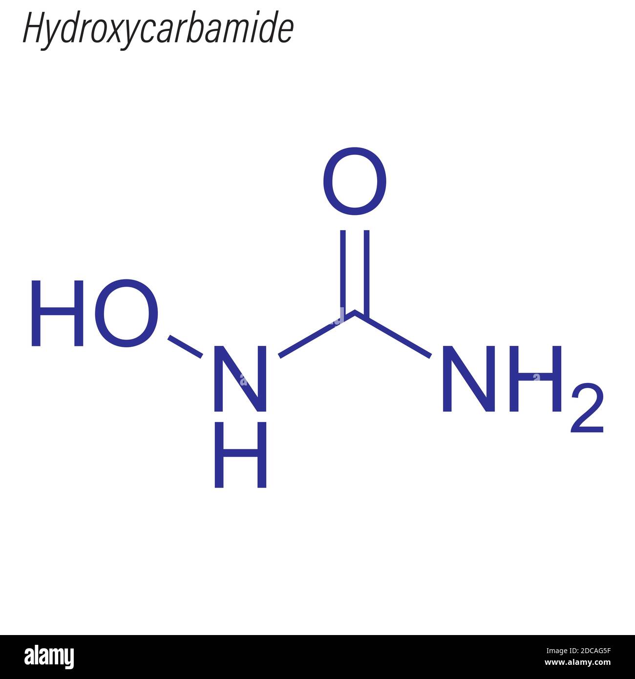 Skeletal formula of Hydroxycarbamide. Drug chemical molecule Stock ...