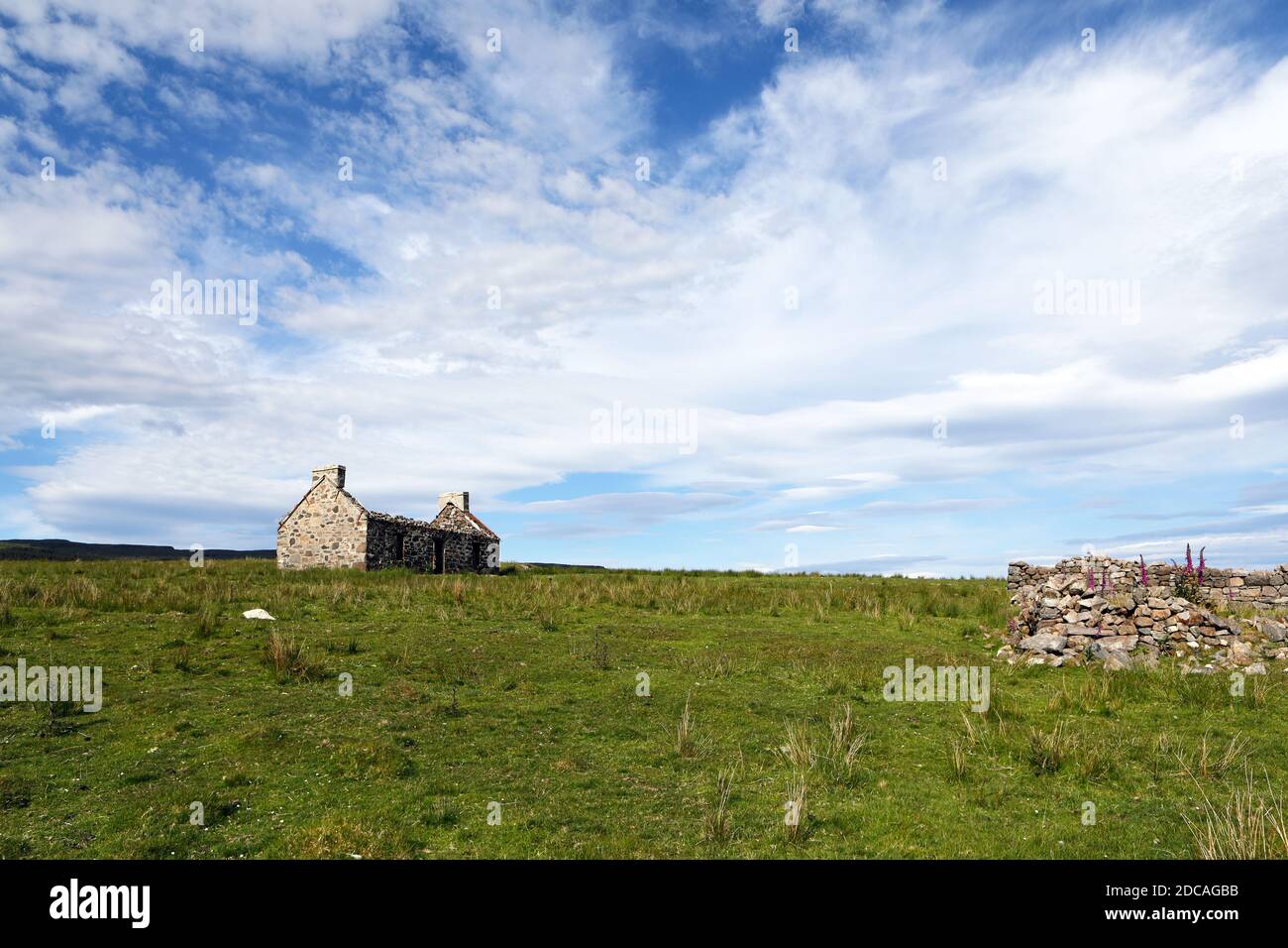 Shiaba, an abandoned village on the Isle of Mull, which was affected by ...
