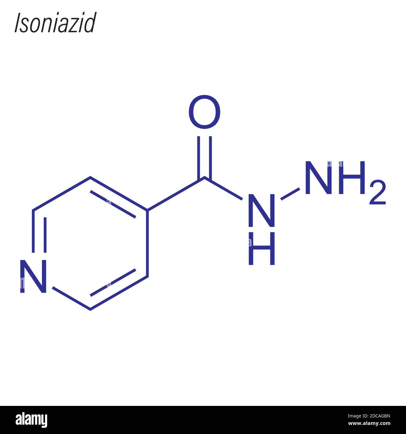 Skeletal formula of Isoniazid. Drug chemical molecule Stock Vector ...