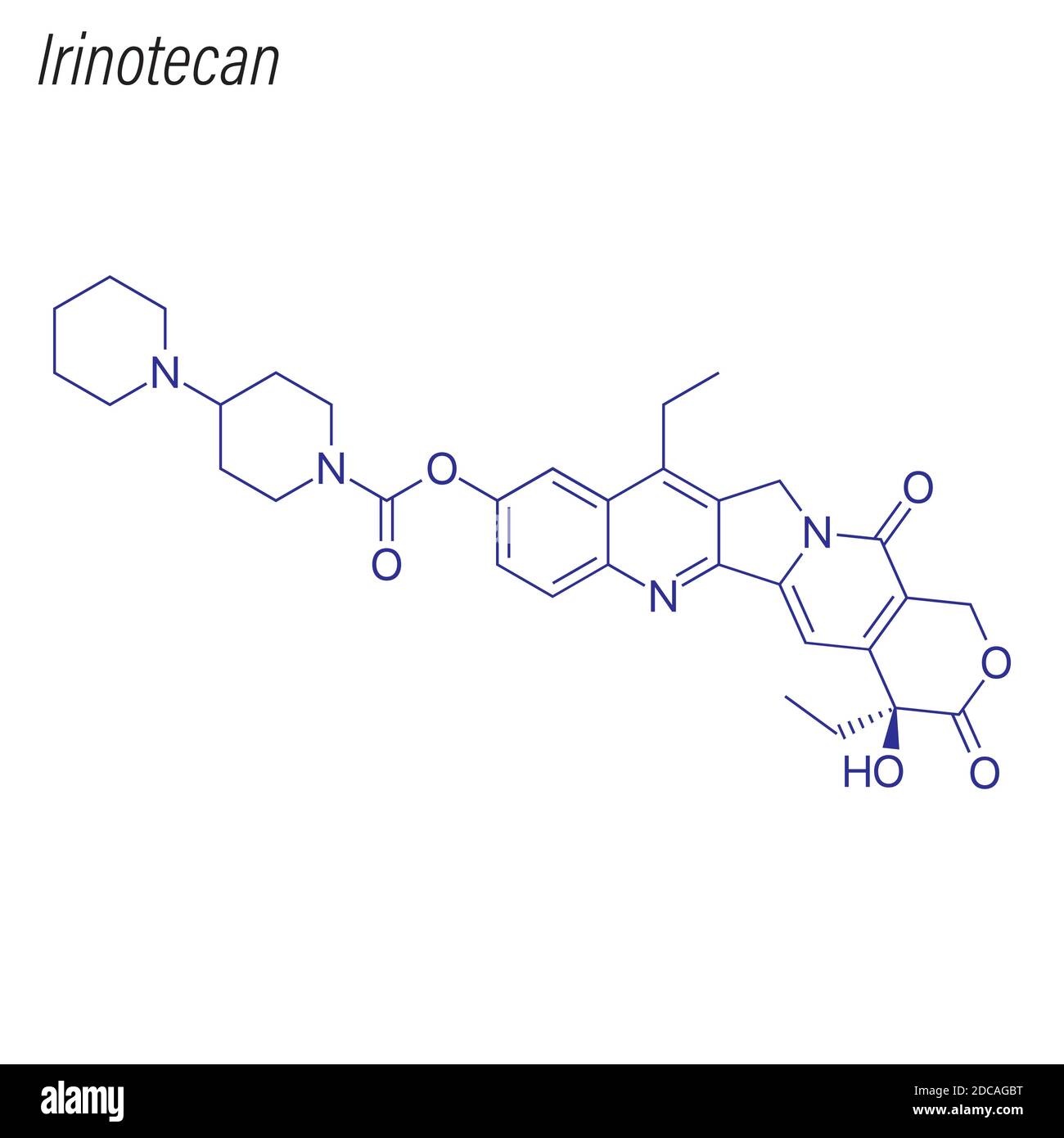 Skeletal formula of Irinotecan. Drug chemical molecule Stock Vector ...