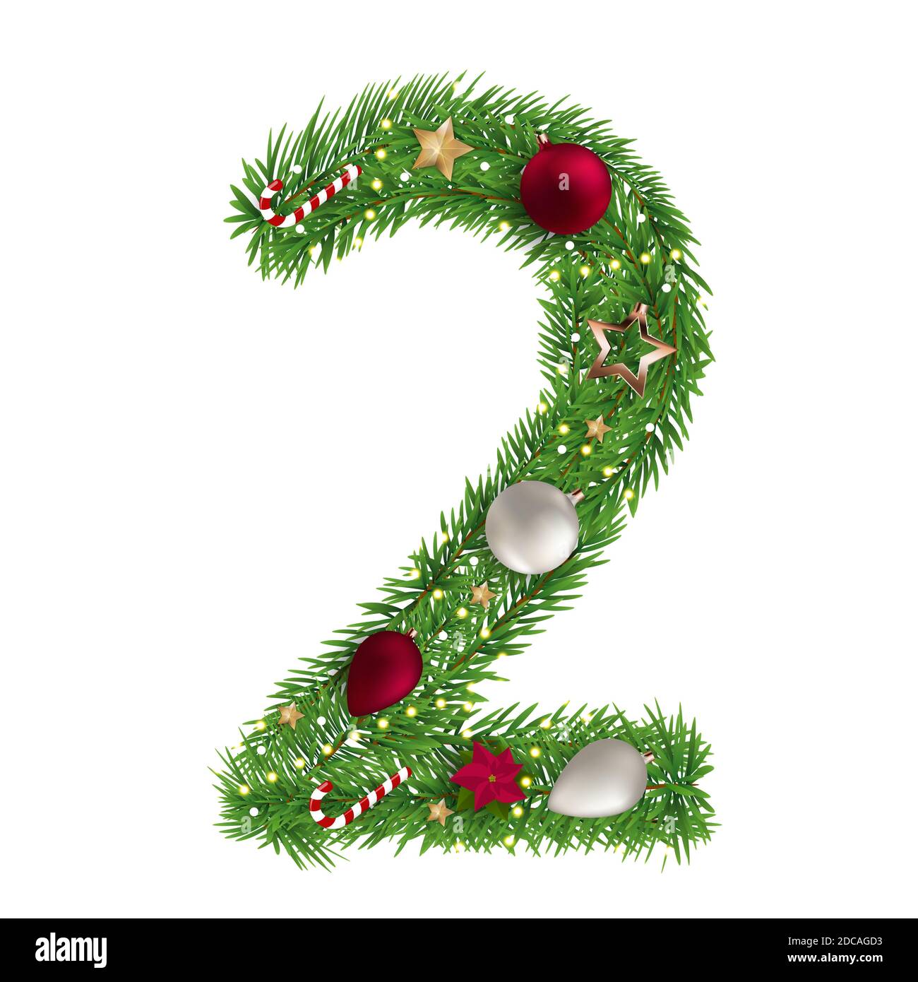 Christmas alphabet number 2 illustration Stock Photo - Alamy