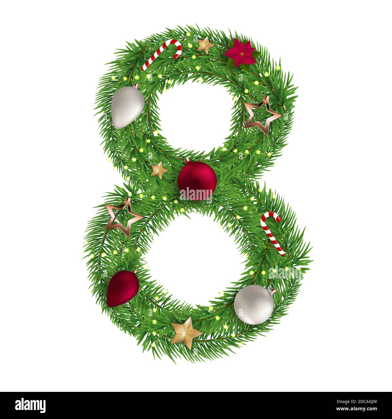 Christmas alphabet number 8 illustration Stock Photo - Alamy