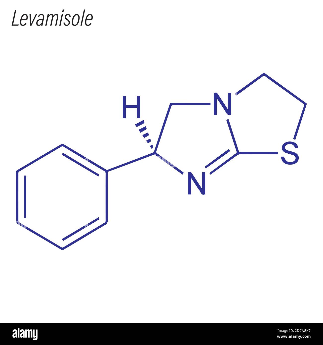 Skeletal formula of Levamisole. Drug chemical molecule Stock Vector ...