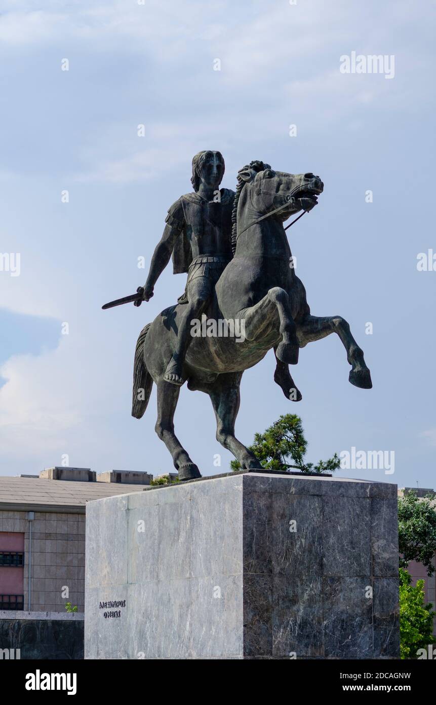 Statue of Alexander the Great in Thessaloniki Greece Stock Photo - Alamy