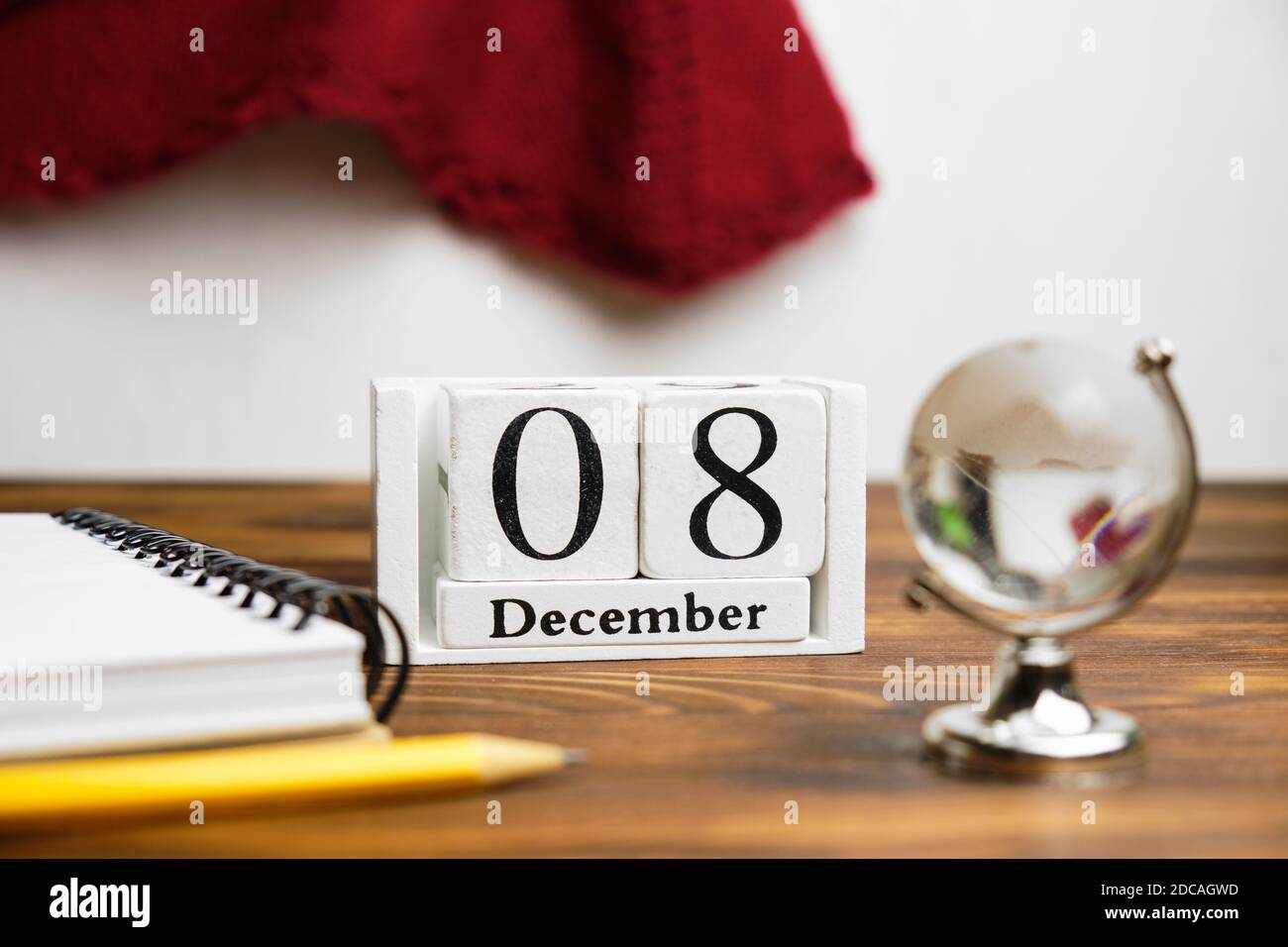eighth day of winter month calendar december Stock Photo - Alamy