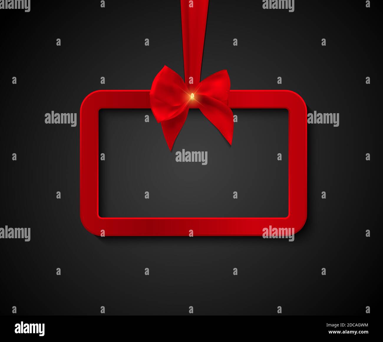 Abstract Red Frame with Satin Bow Illustration Stock Photo - Alamy