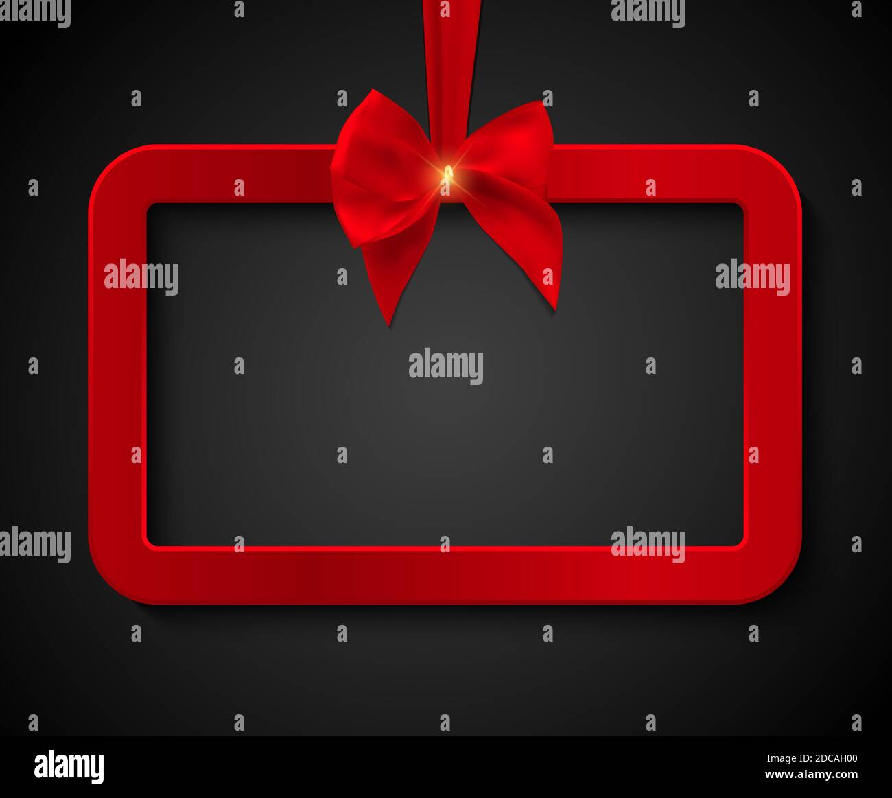 Abstract Red Frame with Satin Bow Illustration Stock Photo - Alamy