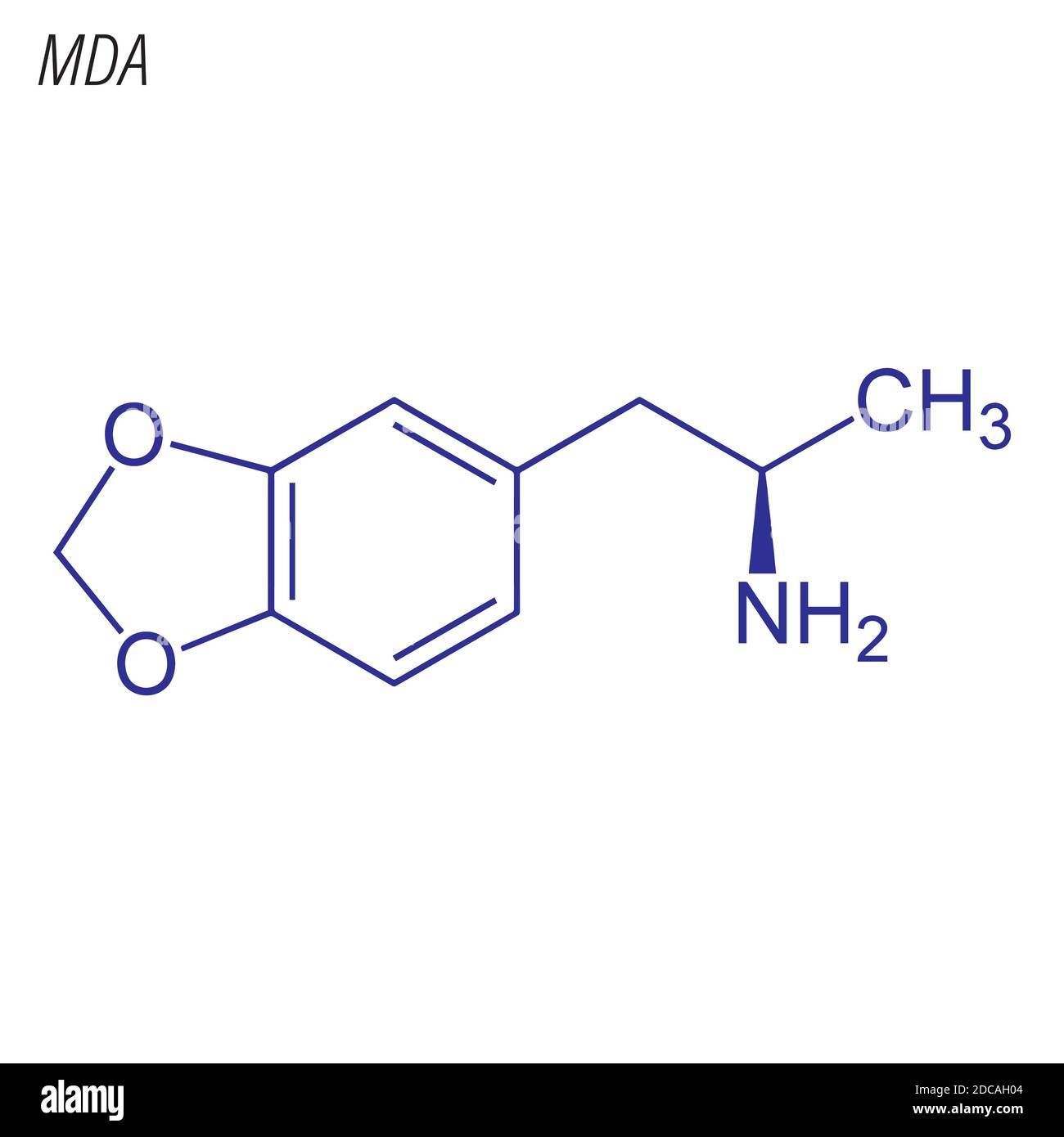 Skeletal formula of MDA. Drug chemical molecule Stock Vector Image ...