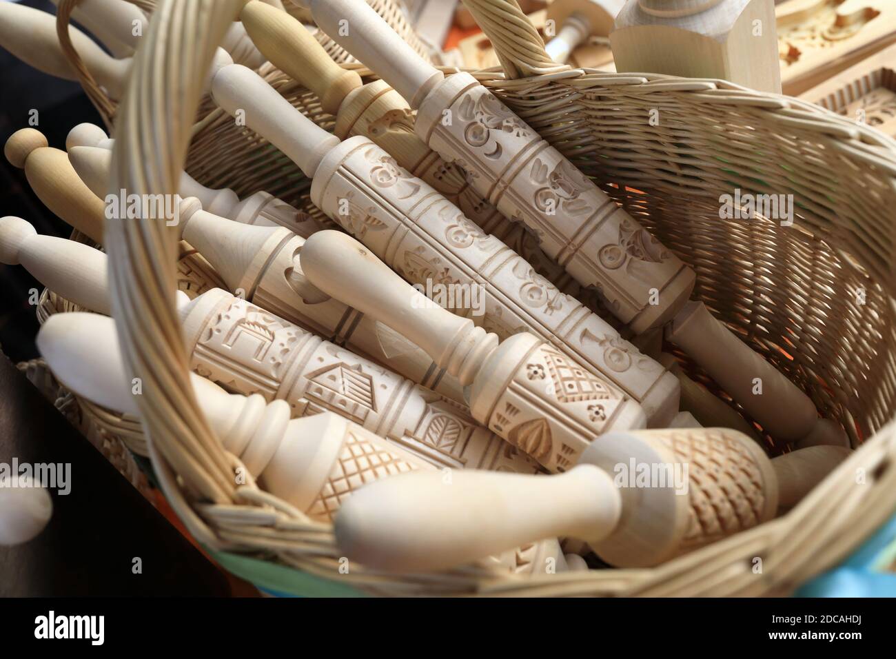Vintage rolling pins hi-res stock photography and images - Alamy