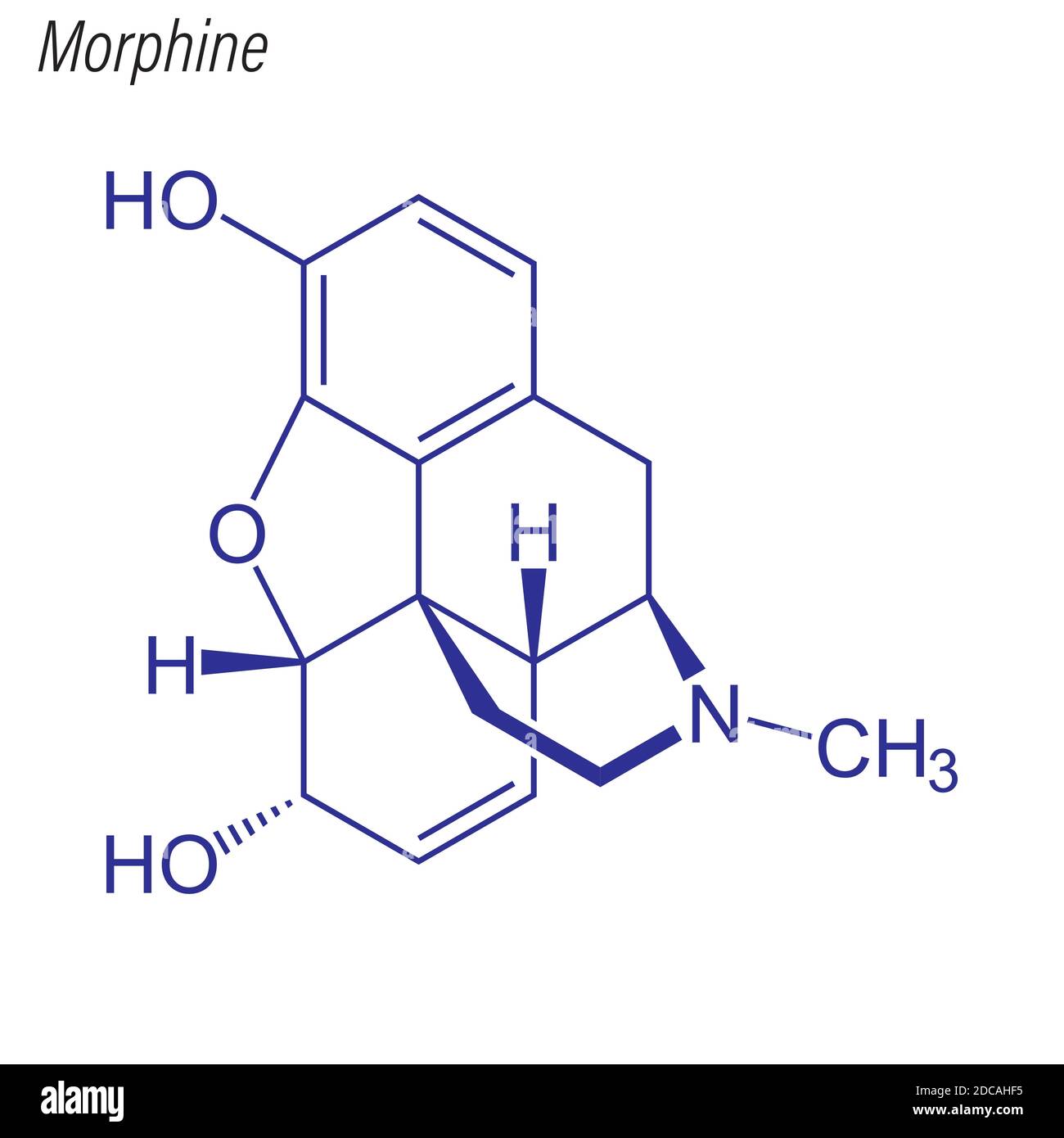 Skeletal formula of Morphine. Drug chemical molecule Stock Vector Image ...