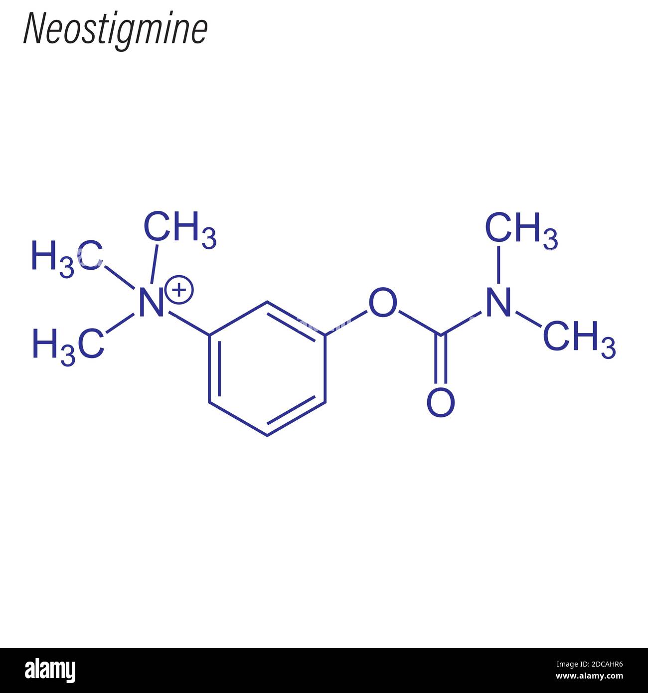 Skeletal formula of Neostigmine. Drug chemical molecule Stock Vector ...