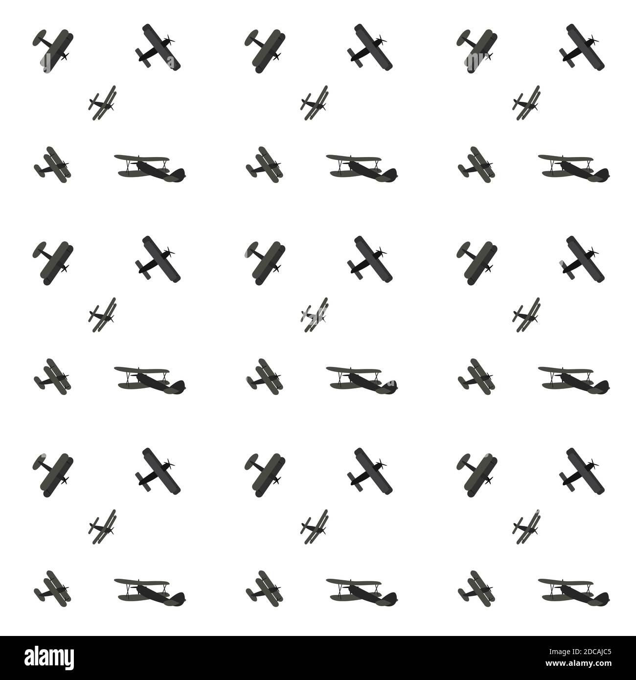 Set of cartoon silhouettes cute airplane. Seamless Pattern ...