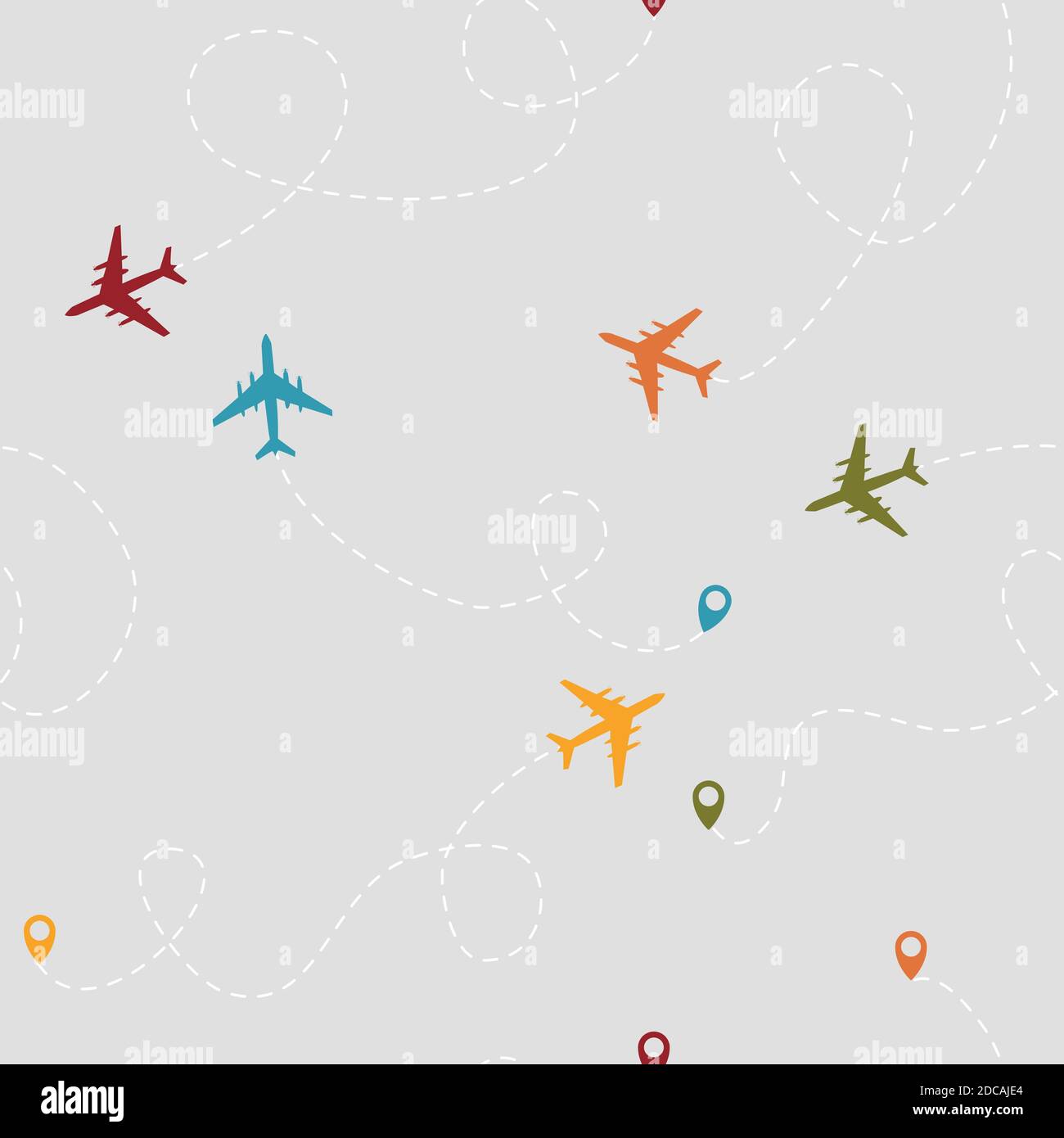 Airplane dotted flight seamless pattern background. Illustration Stock ...