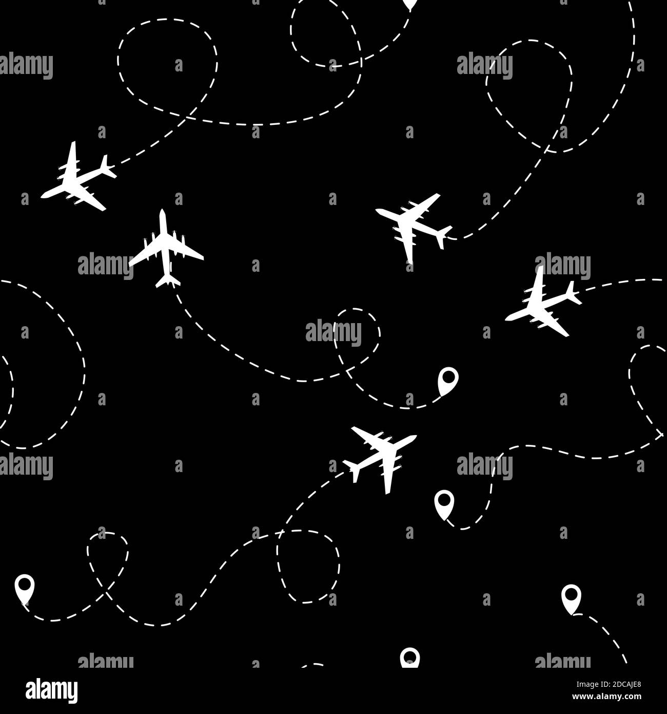 Airplane dotted flight seamless pattern background. Illustration Stock ...