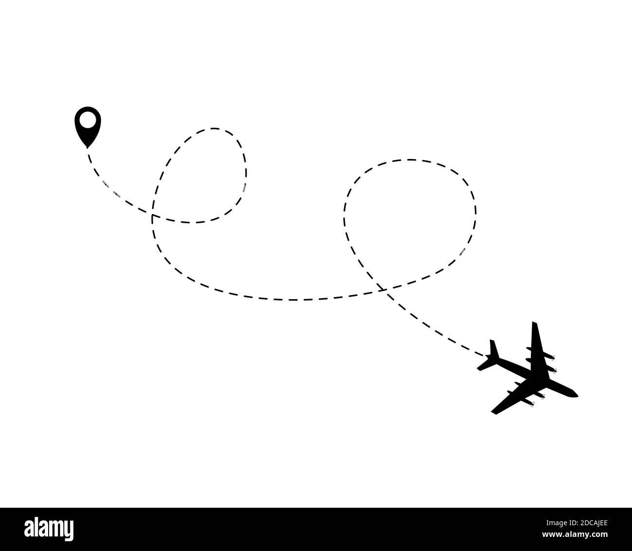Airplane dotted flight background. Illustration Stock Photo - Alamy