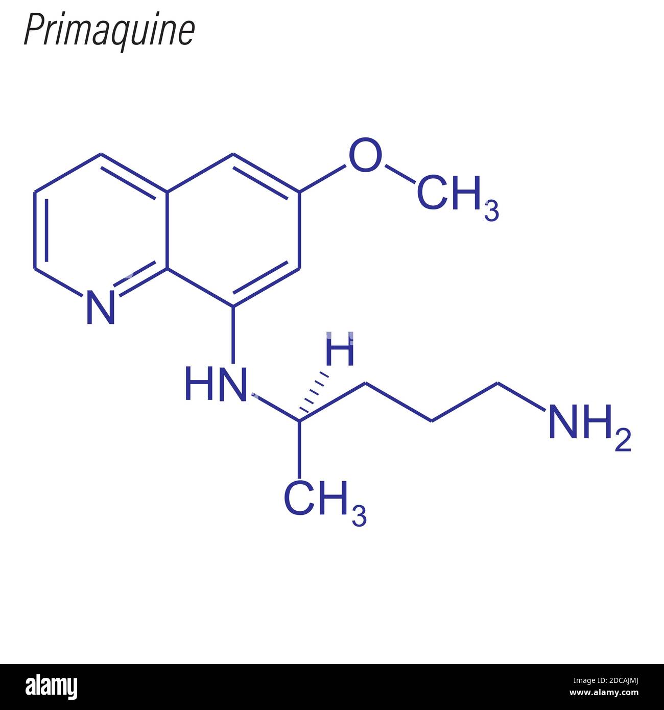 Skeletal formula of Primaquine. Drug chemical molecule Stock Vector ...