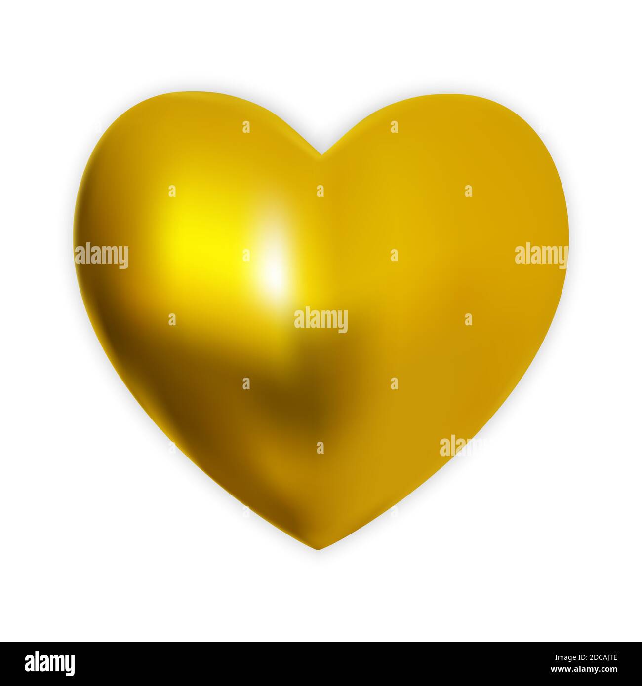 Naturalistic colorful 3D golden heart on a white background ...