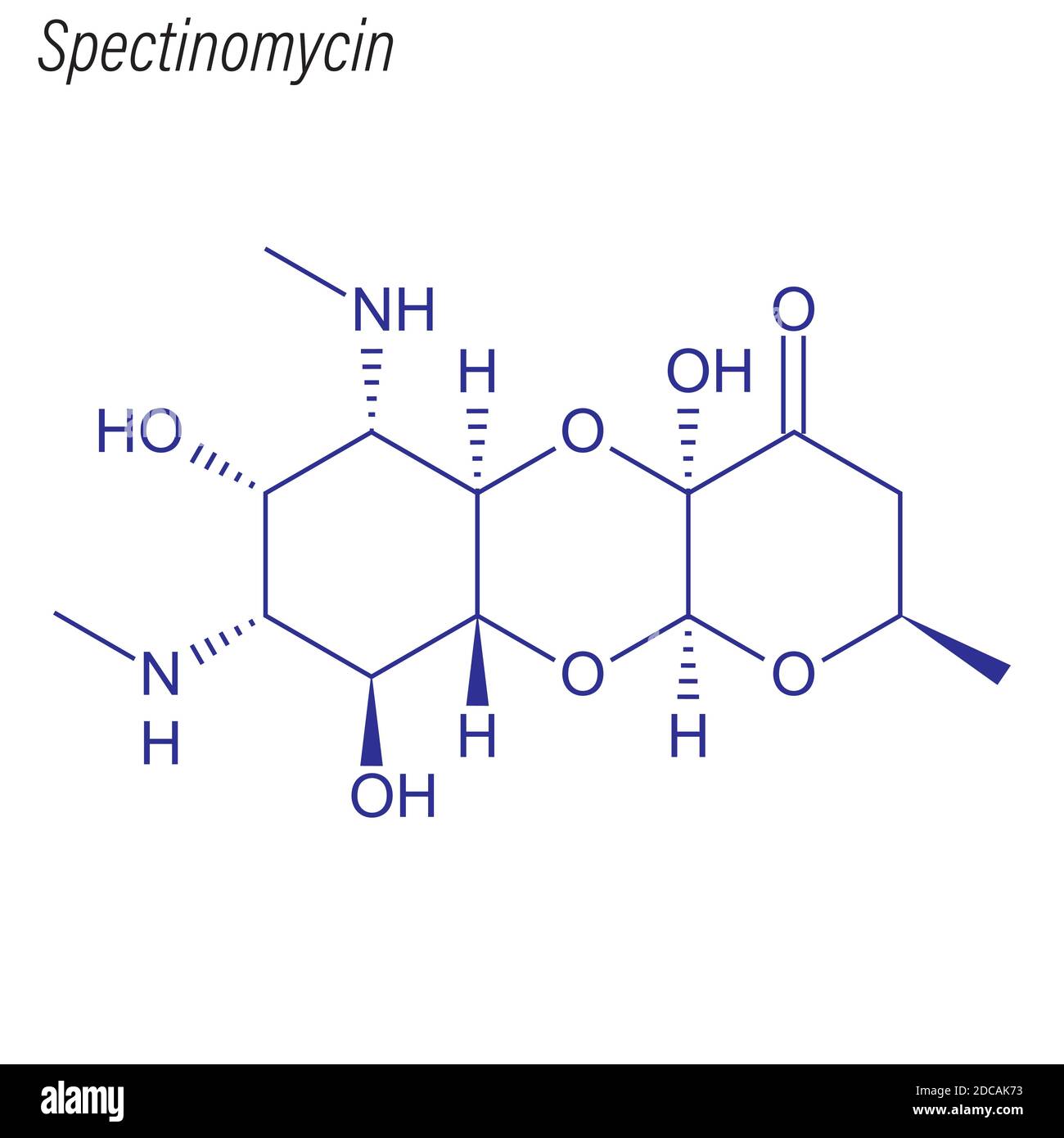 Skeletal formula of Spectinomycin. Drug chemical molecule Stock Vector ...