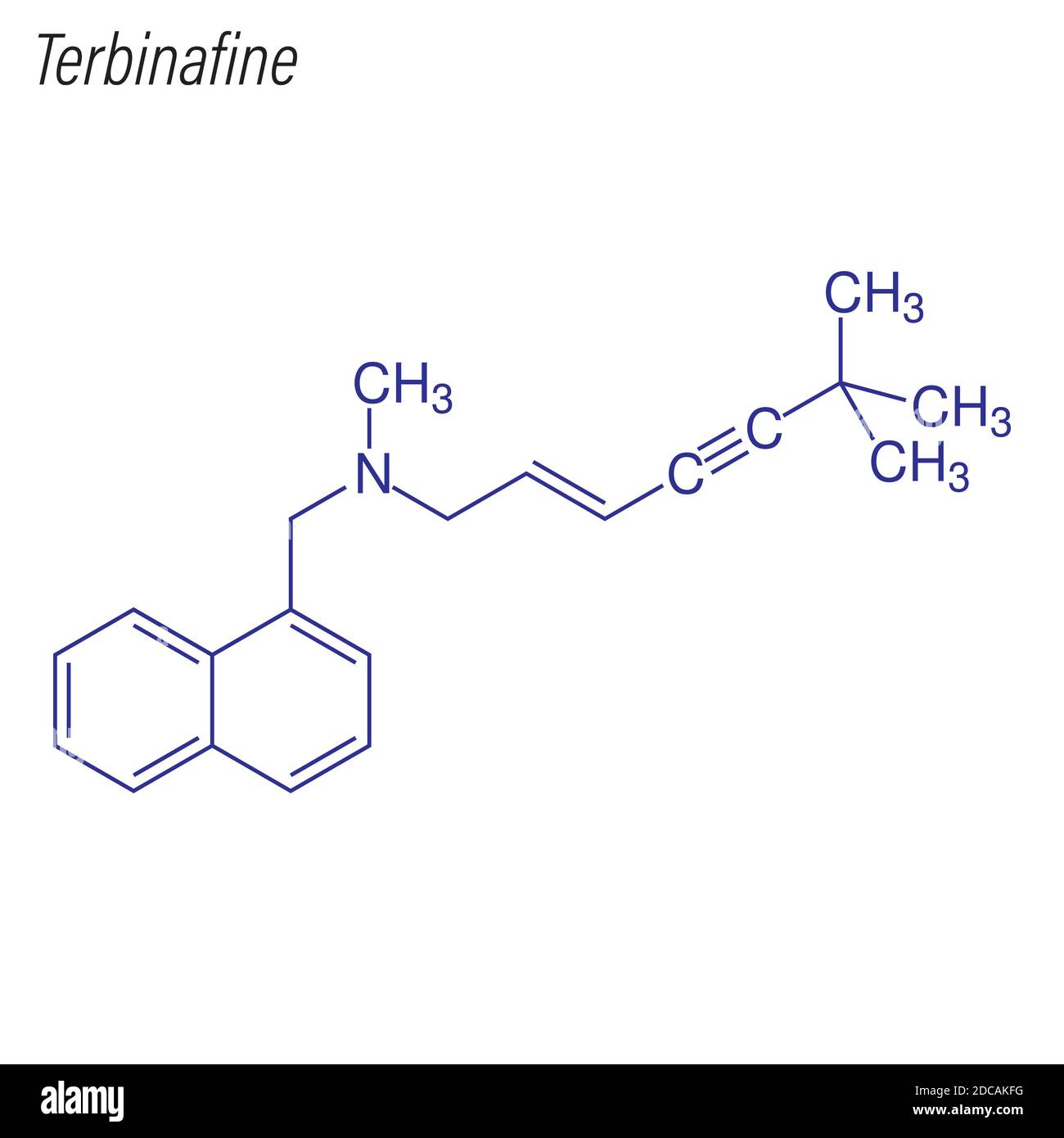 Skeletal formula of Terbinafine. Drug chemical molecule Stock Vector ...