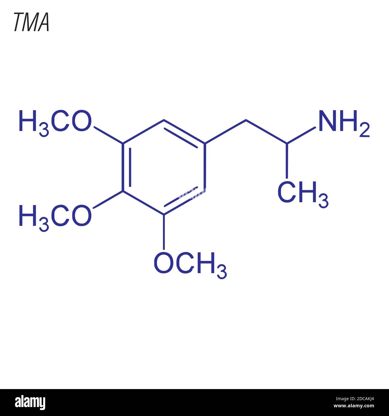 Skeletal formula of TMA. Drug chemical molecule Stock Vector Image ...