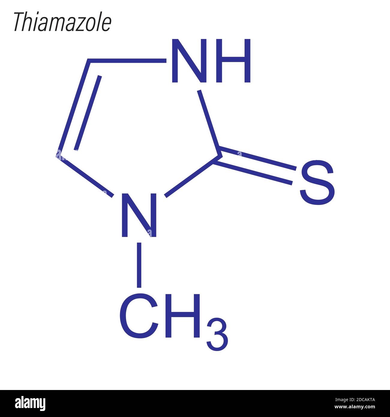 Skeletal formula of Thiamazole. Drug chemical molecule Stock Vector ...
