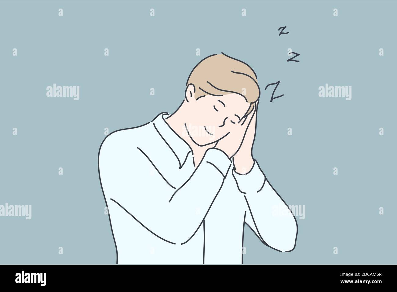 Business, sleep, fatigue, insomnia concept. Young tired businessman or ...