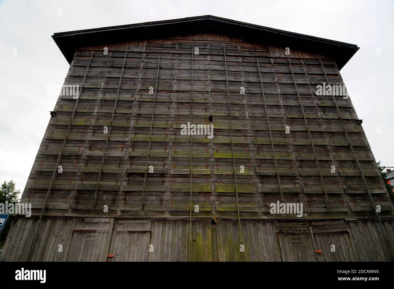 obsolete and abandoned industrial timber warehouse, a timber ...
