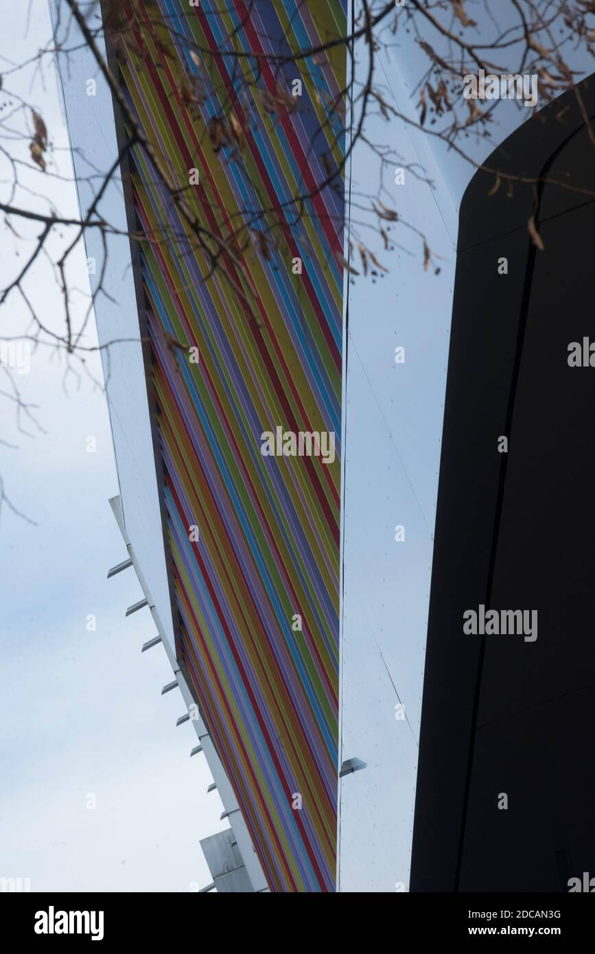 colorful facade design of a modern building, architecture and design in ...