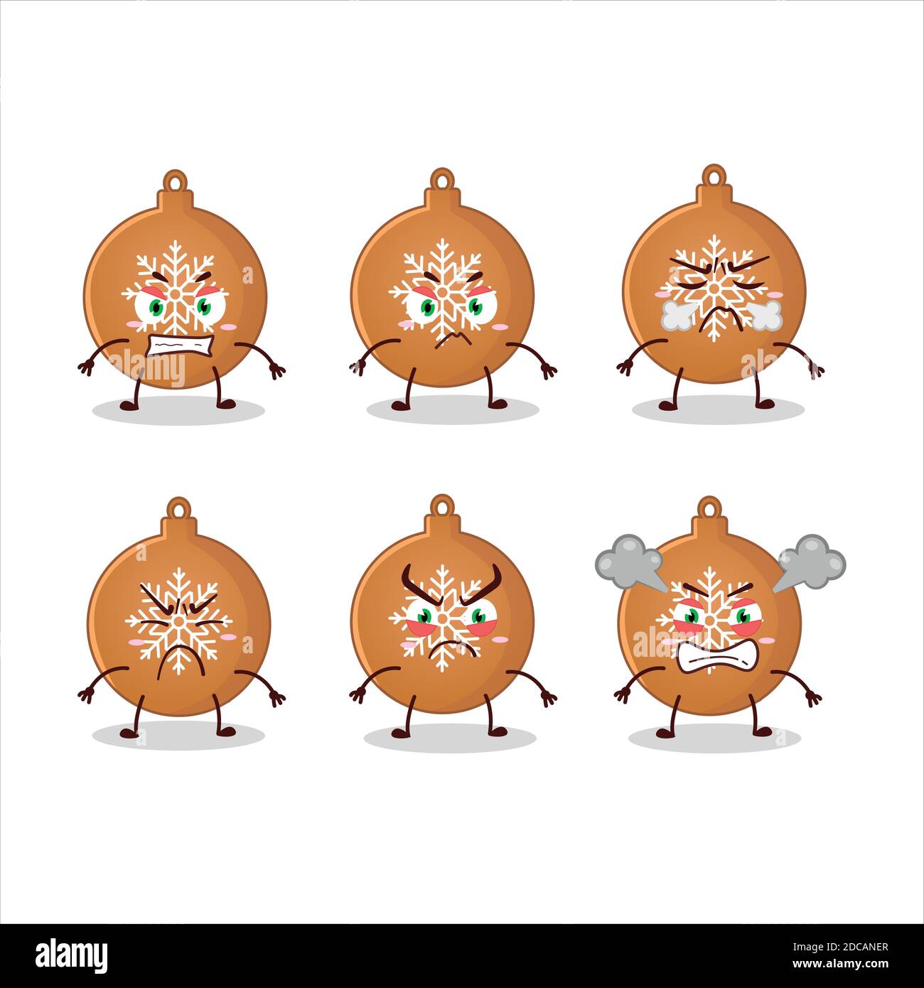 Christmas ball cookies cartoon character with various angry expressions ...